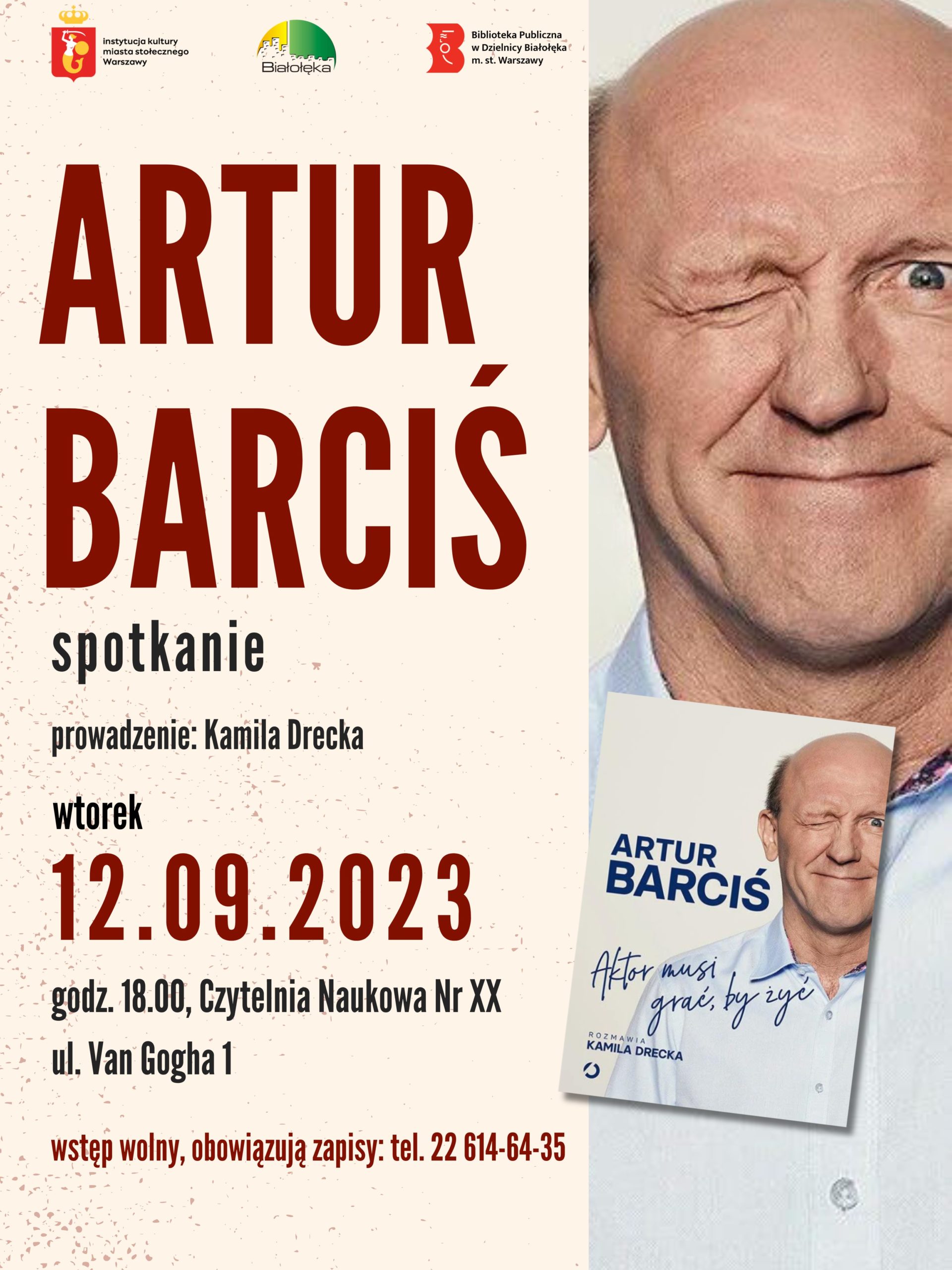 Spotkanie z Arturem Barcisiem w Czytelni – Biblioteka Białołęka